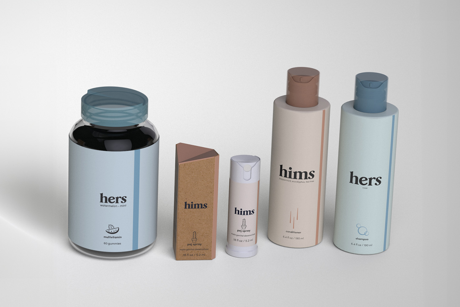 Hims And Hers Packaging And 3D Renderings | Partners + Hunt Creative Group